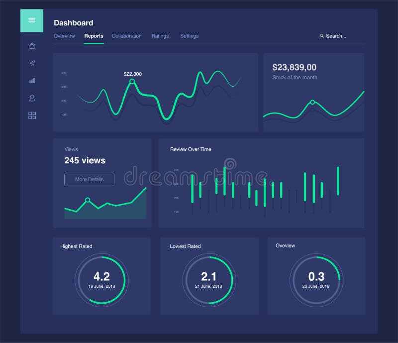 Infographic Data Application UI UX Vector Illustration. Network ...