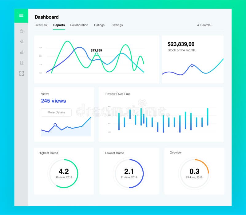 Infographic Data Application UI UX Vector Illustration. Network ...