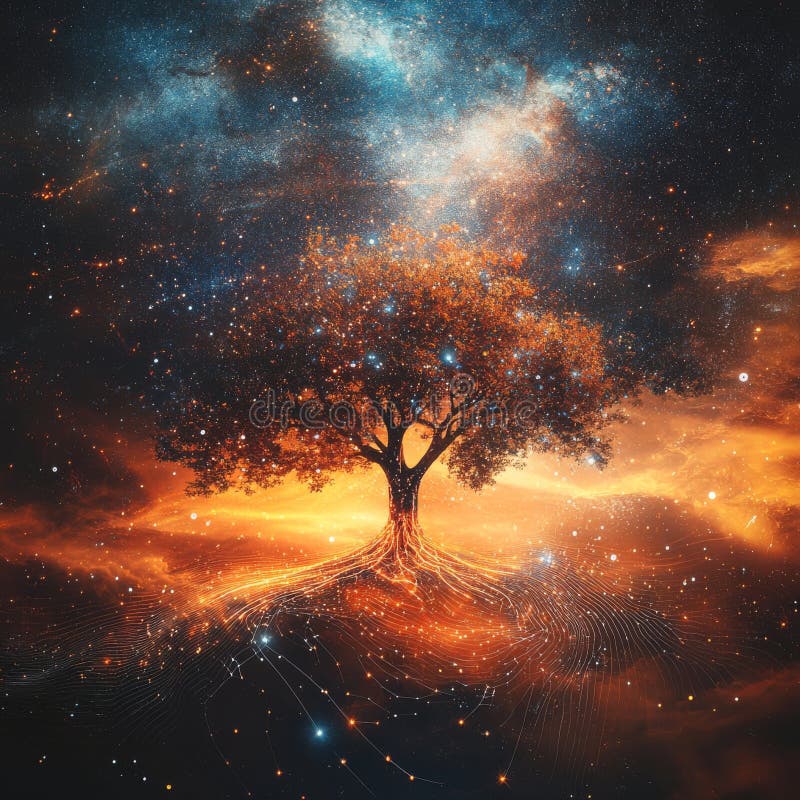 An Intelligent Tree Floating in Space, Its Branches Composed of ...