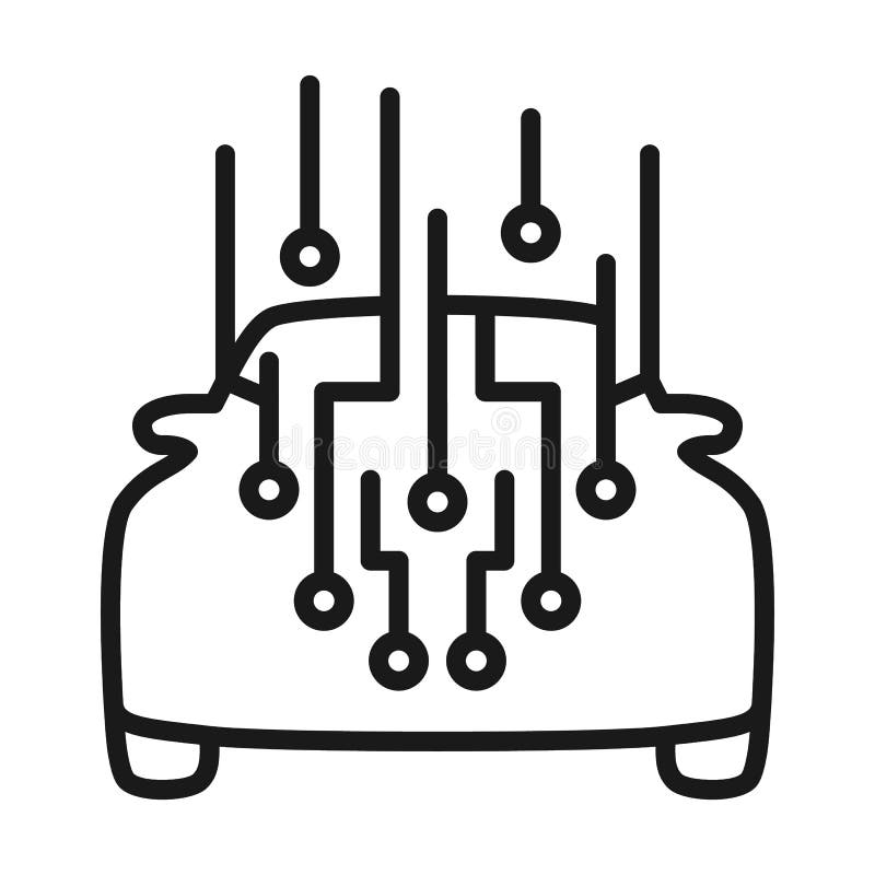 Intelligent Vehicle Line Icon. Smart Car, Vector Illustration Stock ...
