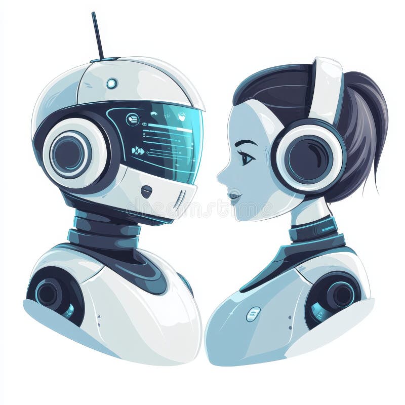 Intelligent Virtual Banking Agents: Two Robots with Headsets Providing Customer Support in a ...