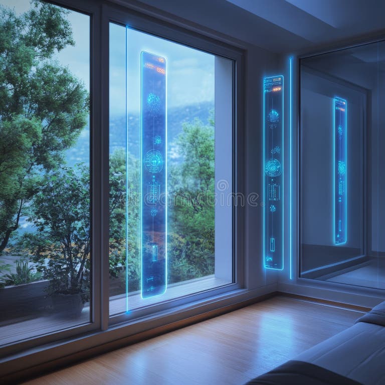 Intelligent Window System Realistic Design with Advanced Features Stock ...