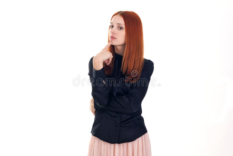Intelligent Woman Who Thinks Something Stock Photos - Free & Royalty ...