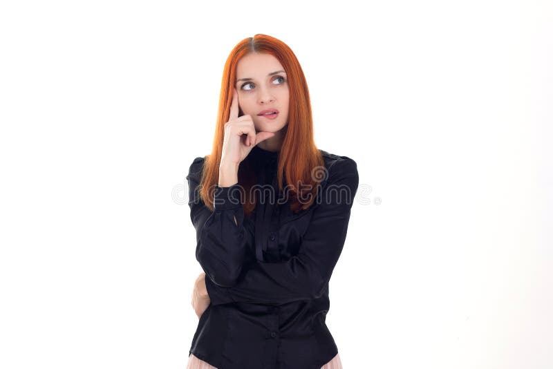 Intelligent Woman Who Thinks about Something Stock Photo - Image of ...