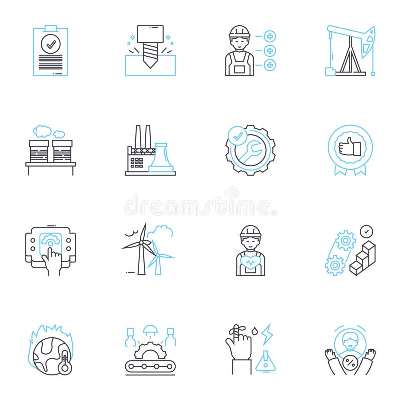 Intelligent Workplace Linear Icons Set. Smart, Productive, Efficient ...