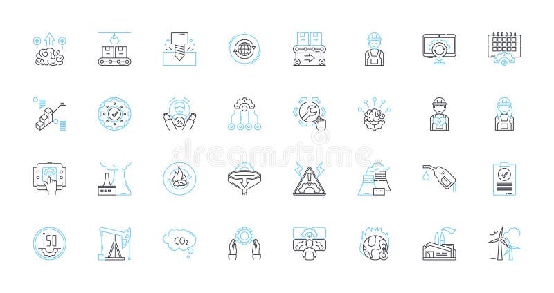 Intelligent Workplace Linear Icons Set. Smart, Productive, Efficient ...