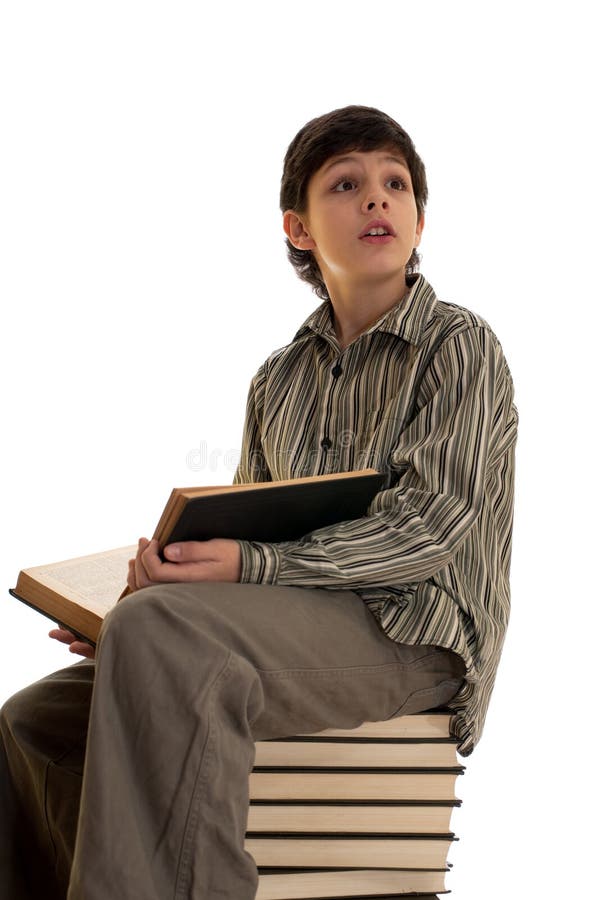 Intelligenter Junge stockfoto. Bild von durchdacht, studie - 12373654