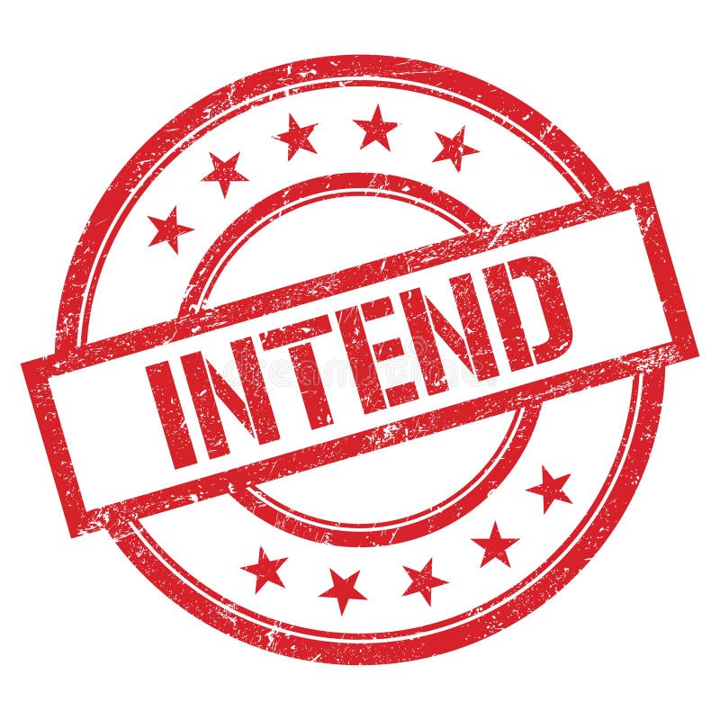 INTEND Text Written on Red Vintage Stamp Stock Illustration ...