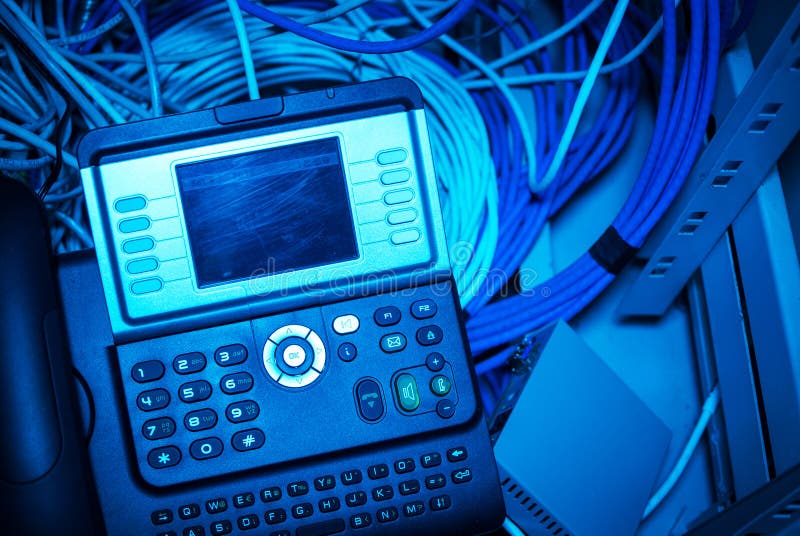 IP phone in network room stock image. Image of voip, technology - 70714317