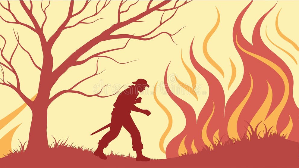 Intense Abstract Forest Fire Wildfire Scene, Vector Design Generative ...