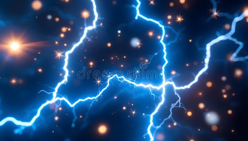 Intense Abstract Lightning Effects with Sharp Lines and Glowing Light ...