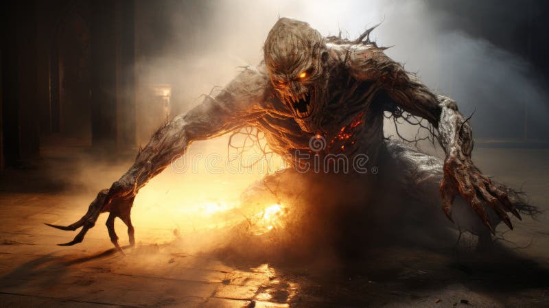 Intense Action: Burning Monster with Glow Stick in Cryengine Style ...