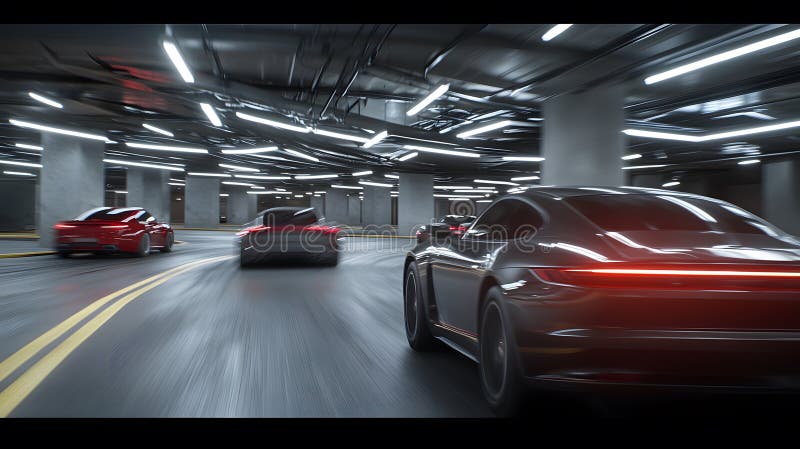 Intense Action Sequence Featuring High-Speed Cars in an Underground ...
