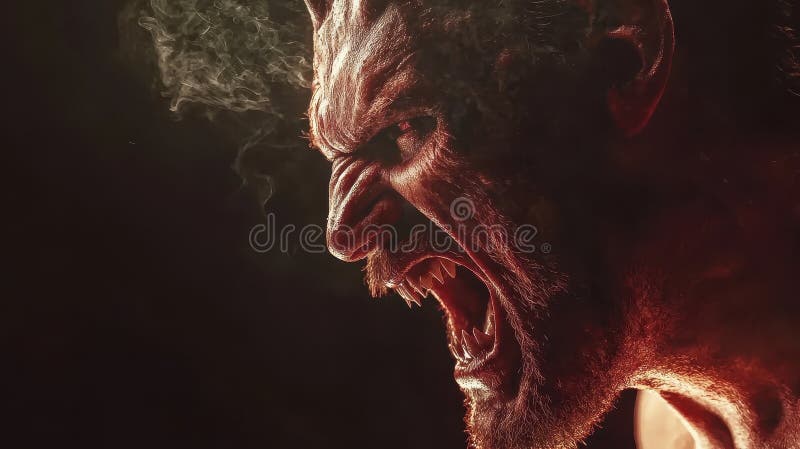 Intense Angry Profile of a Character Stock Illustration - Illustration ...