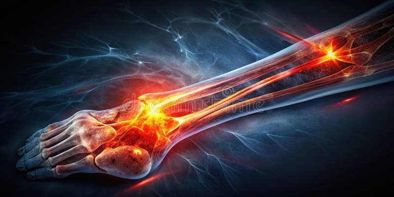 Intense Ankle Pain a Medical Visualization of the Skeletal System ...