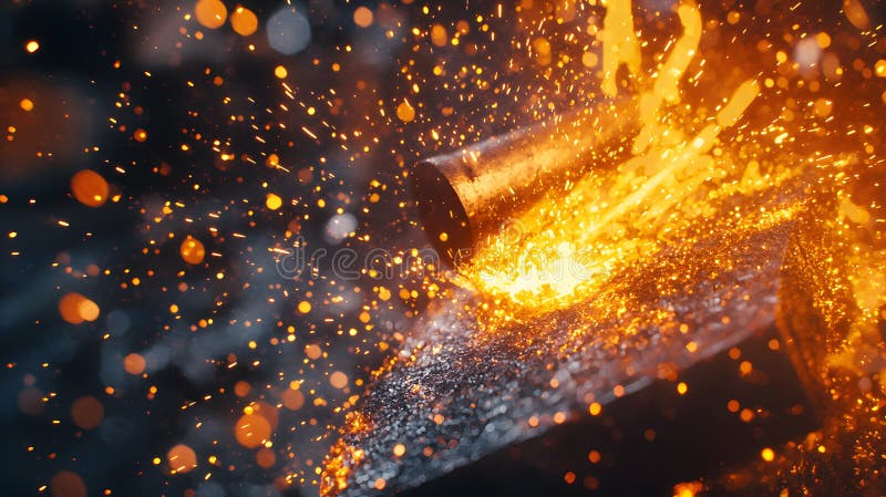 Intense Blacksmithing Sparks in Forge Stock Illustration - Illustration ...