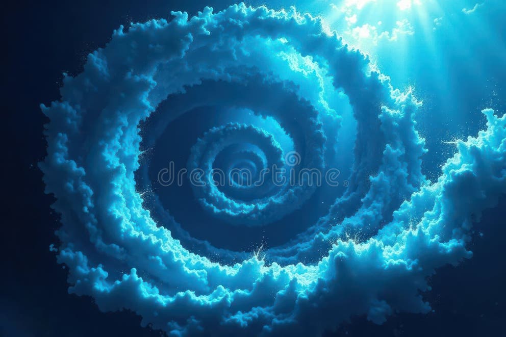 Intense Blue Aquatic Vortex, Mesmerizing Circular Motion , Turbulence ...