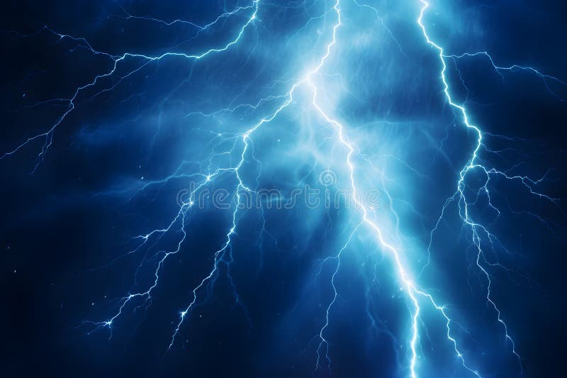 Intense Blue Background with Multiple Lightning Strikes Stock ...