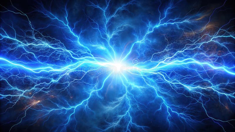 Intense Blue Electrical Discharge, a Powerful Energy Burst. Generative ...