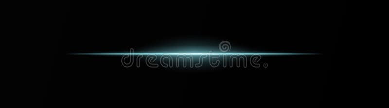 Intense Blue Horizontal Light Beam on a Black Background, Neon Rays ...
