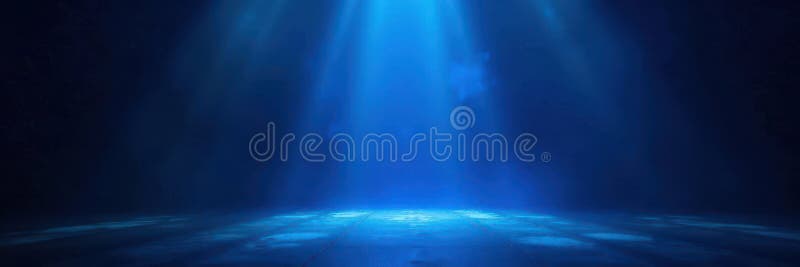 Intense Blue Laser Beam Cuts through Dark Stage, Blue, Focused Stock ...