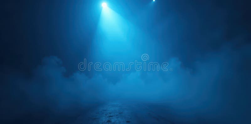 Intense Blue Light Cuts through Thick Fog, Creating a Moody Theatrical ...