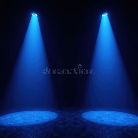 Intense Blue Rectangular Light, Ethereal Beams, Black Backdrop, Power ...