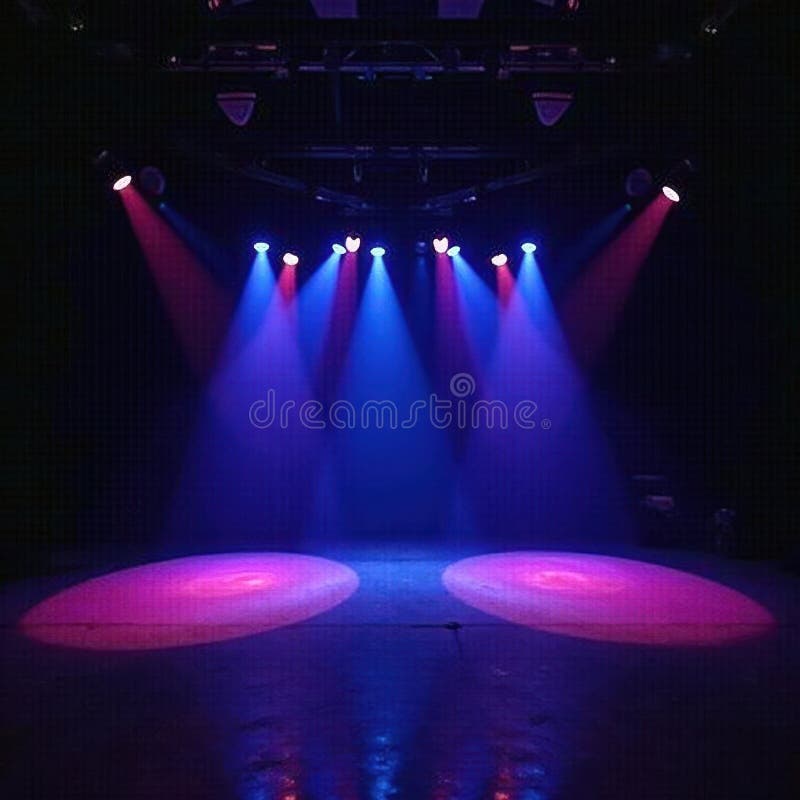 Intense Blue Stage Lighting, Multiple Sources Create Even Wash ...