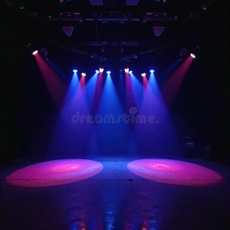 Intense Blue Stage Lighting, Multiple Sources Create Even Wash ...