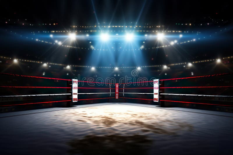 The Intense Boxing Ring in Arena Showcasing the Spirit of Combat ...