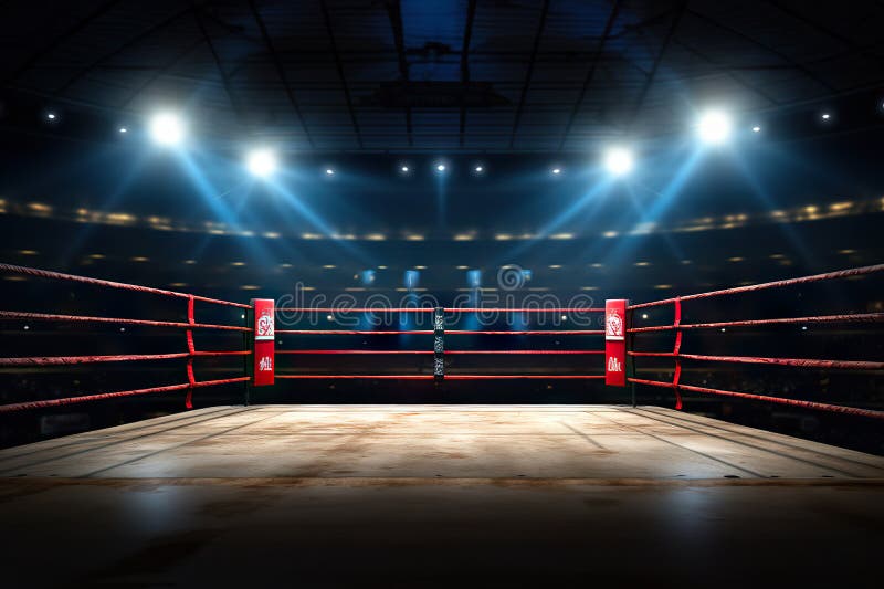 The Intense Boxing Ring in Arena Showcasing the Spirit of Combat ...
