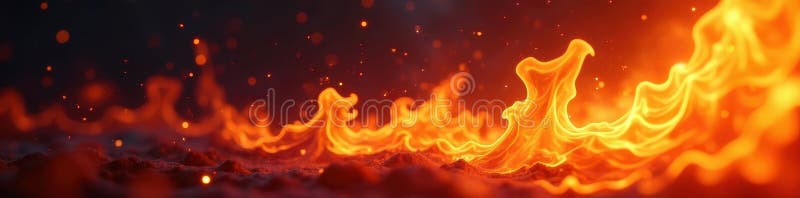Intense Burning Big Flame, Abstract Light Trails, Fiery Texture , Fire ...