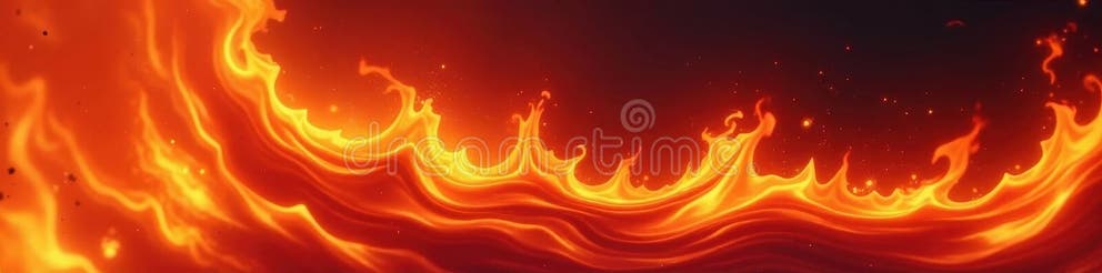 Intense Burning Fire, Large Abstract Flame Banner , Pattern, Design ...