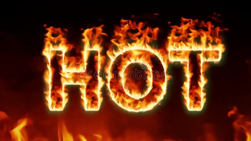 Intense Burning Flames Creating a Hot Text Effect Stock Video - Video ...