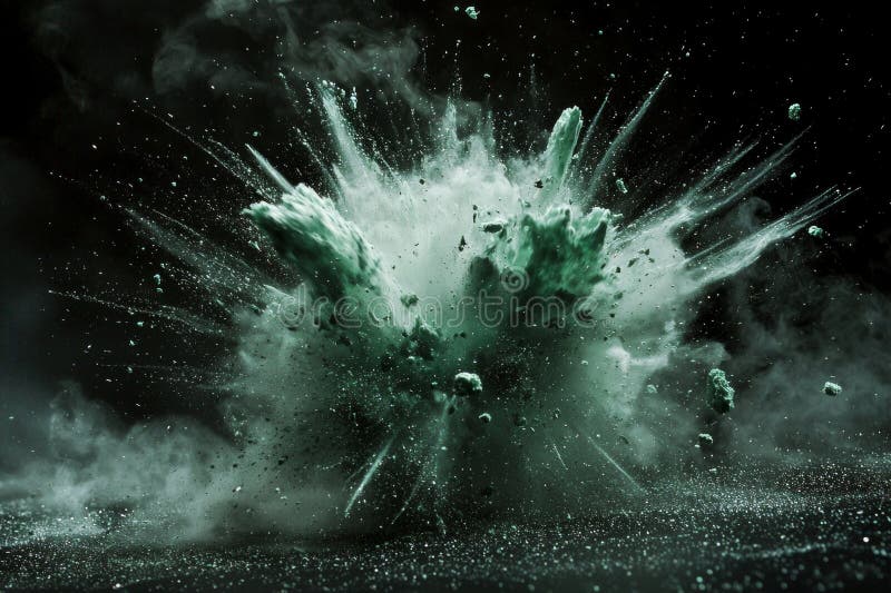 Intense Burst of Green Particles Explodes from the Center, Sending ...
