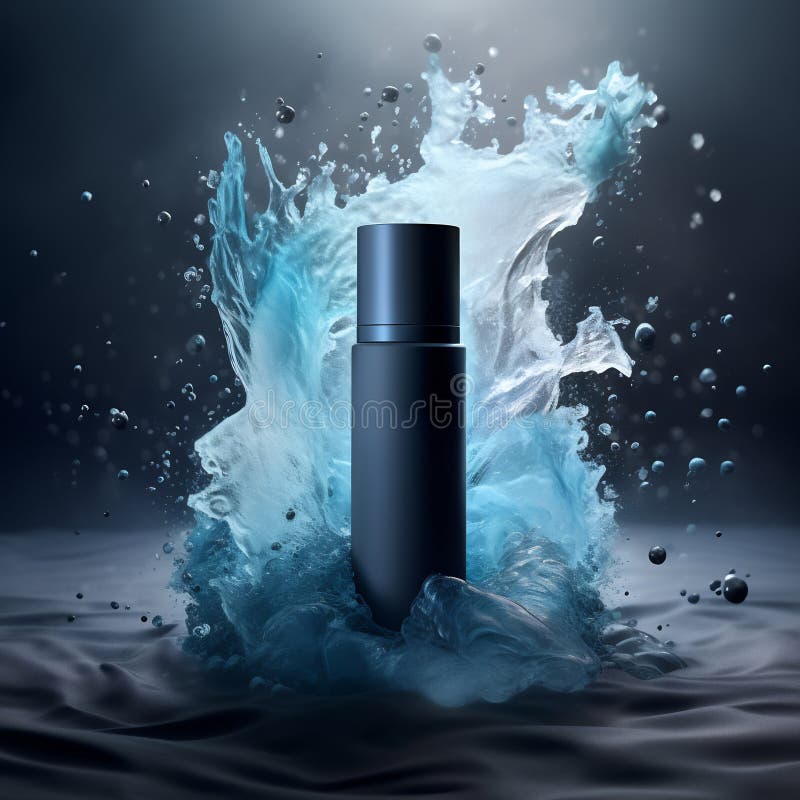 Dynamic Aqua Explosion with Skincare Product Stock Photo - Image of ...