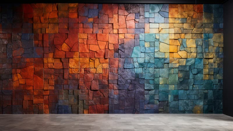 Intense Captivating Mosaic of Vibrant Hues Stock Illustration ...