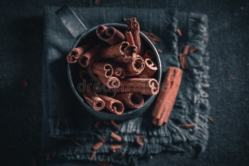 Intense Cinnamon Sticks As Oldest Spice in the World Stock Photo ...