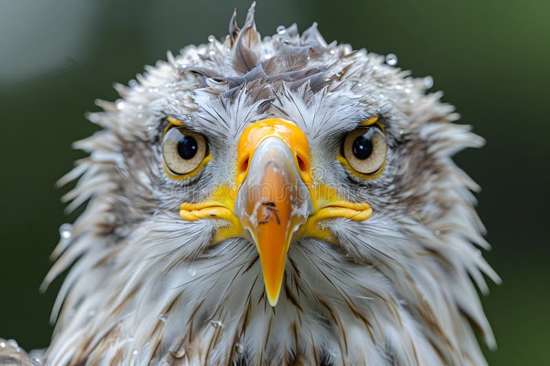 Majestic Bald Eagle Close-Up with Water Droplets Showcasing Intense ...