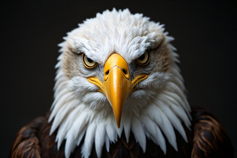 Intense Close-up of a Bald Eagle with Sharp Focus on Its Eyes. Stock ...