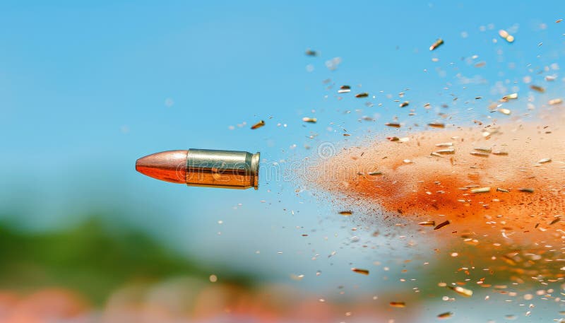 Intense Close Up of Bullet Casing Ejecting from Gun, Capturing Action ...