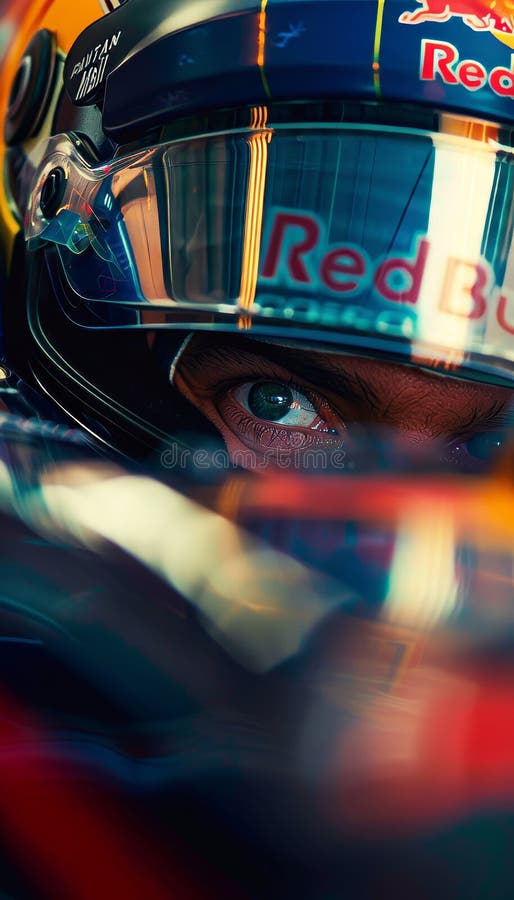 Intense Close Up of Formula One Driver S Focus Amidst Thrilling ...