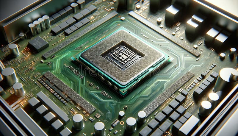 Intense Close-up Image of an Advanced Artificial Intelligence Processor ...