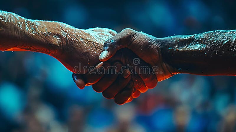 Detailed Close Up of Wrestlers Hands Gripping Stock Illustration ...