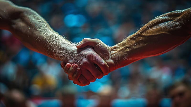 Detailed Close Up of Wrestlers Hands Gripping Stock Illustration ...