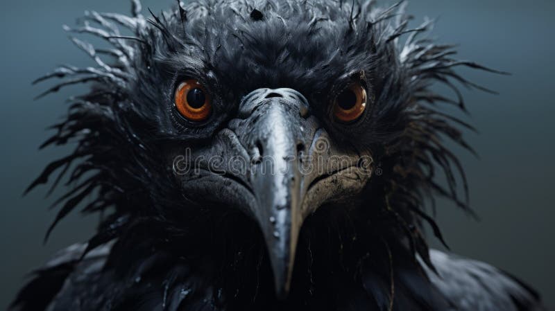Intense Close-ups of Crow Head: a Stunning 3d Rendering Illustration ...