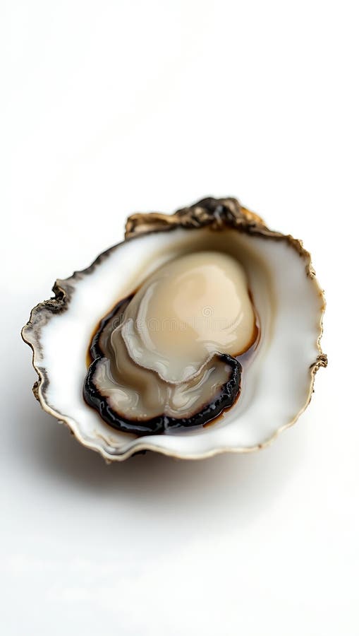 Closeup of an Opened Oyster Revealing Its Smooth Texture and Natural ...