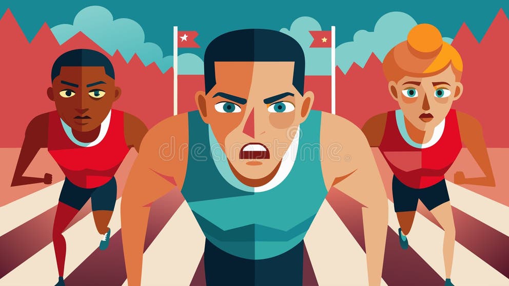 The Intense Concentration on the Faces of the Athletes As they Navigate ...