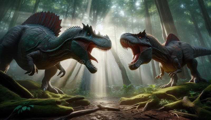 Ankylosaurus Vs. Predator: a Dramatic Face-Off in a Lush Forest ...