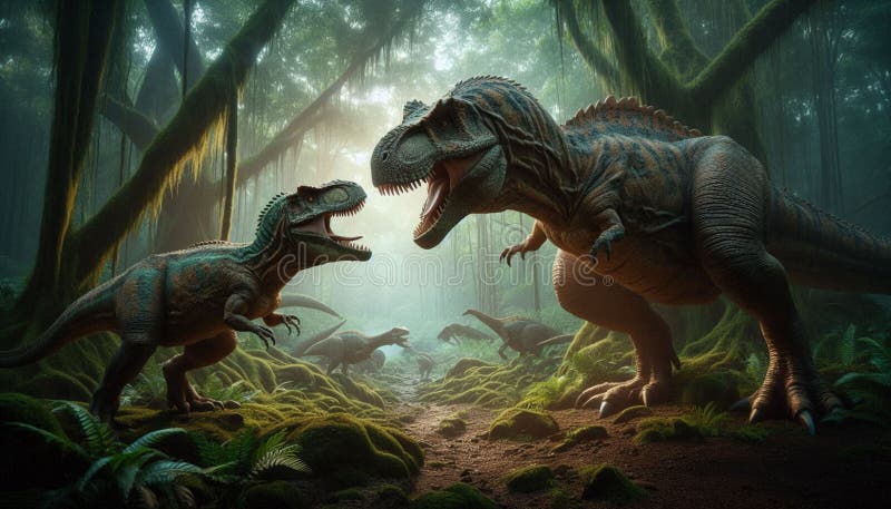 Ankylosaurus Vs. Predator: a Dramatic Face-Off in a Lush Forest ...
